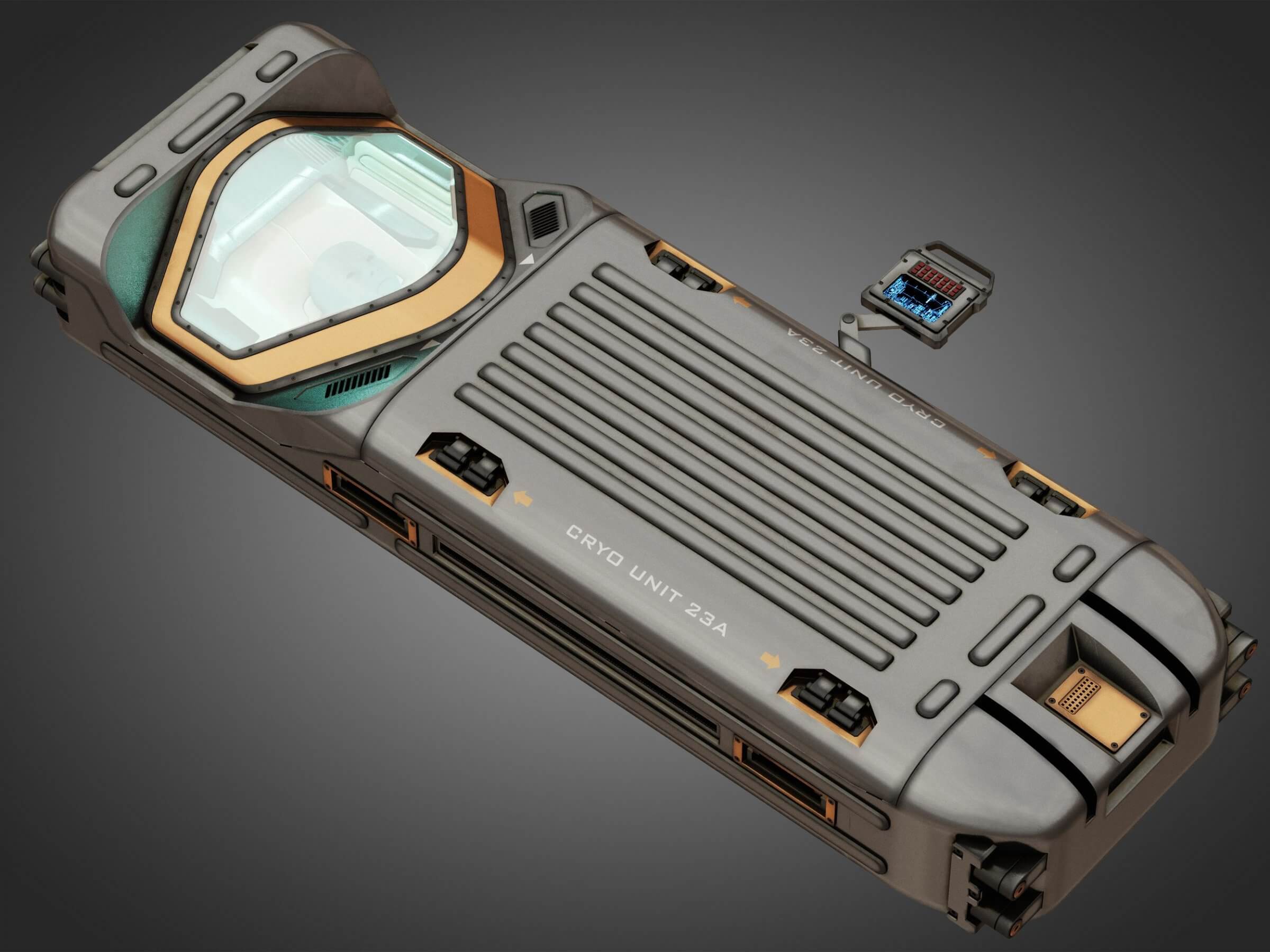 Sci-Fi Cryo Capsule 3D Model by zifir3d