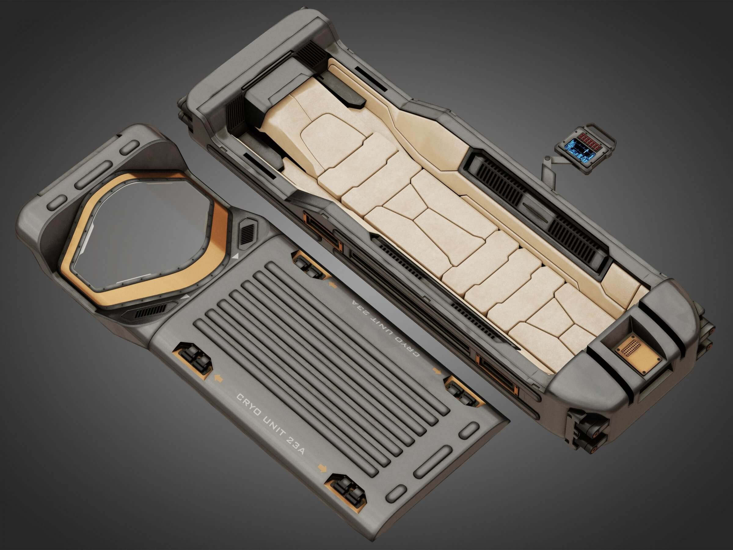 Sci-Fi Cryo Capsule 3D Model by zifir3d