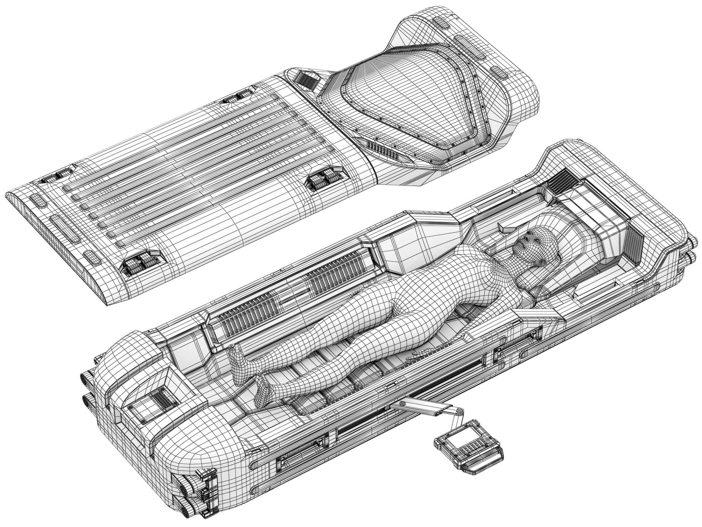 Sci-Fi Cryo Capsule 3D Model by zifir3d