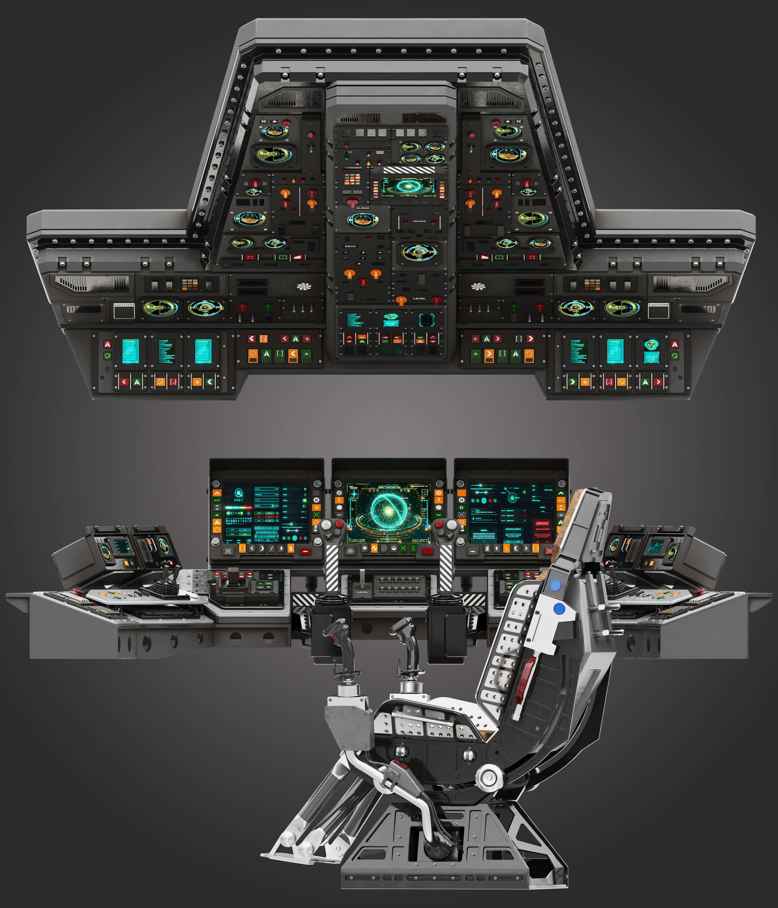 Spaceship Bridge Interior 2 - 3D Model by zifir3d