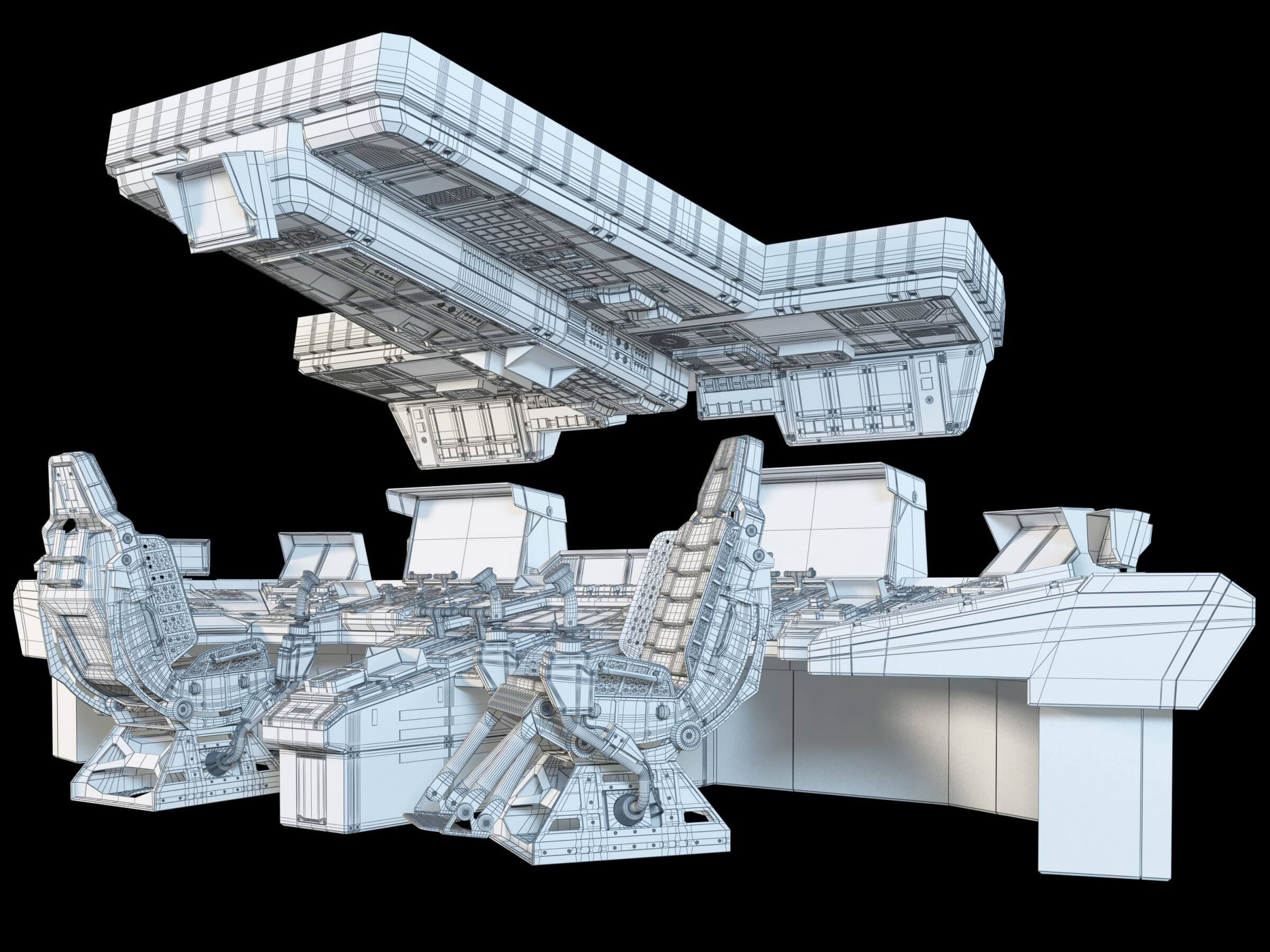 Spaceship Bridge Interior - 3D Model by zifir3d