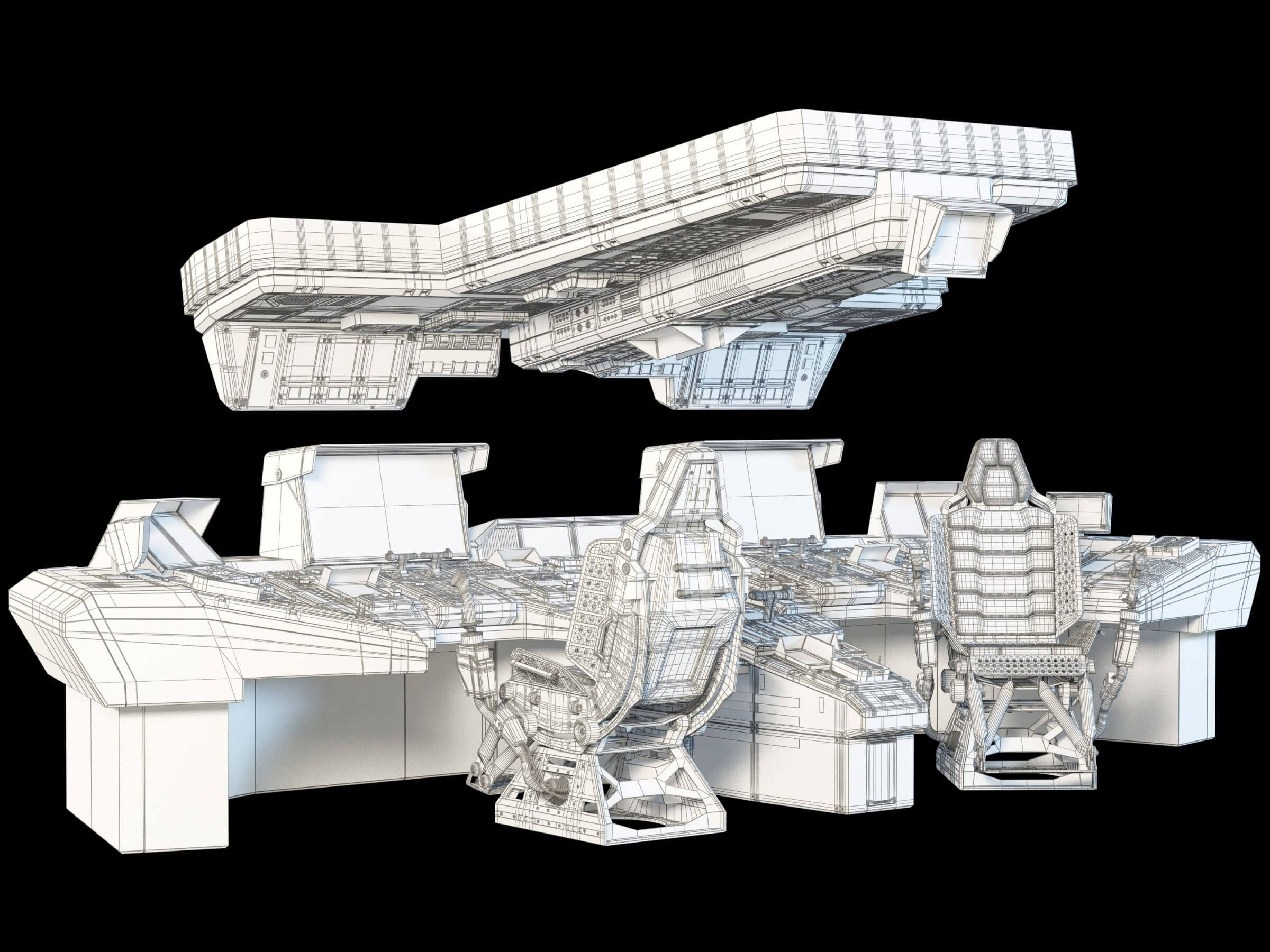 Spaceship Bridge Interior - 3D Model by zifir3d