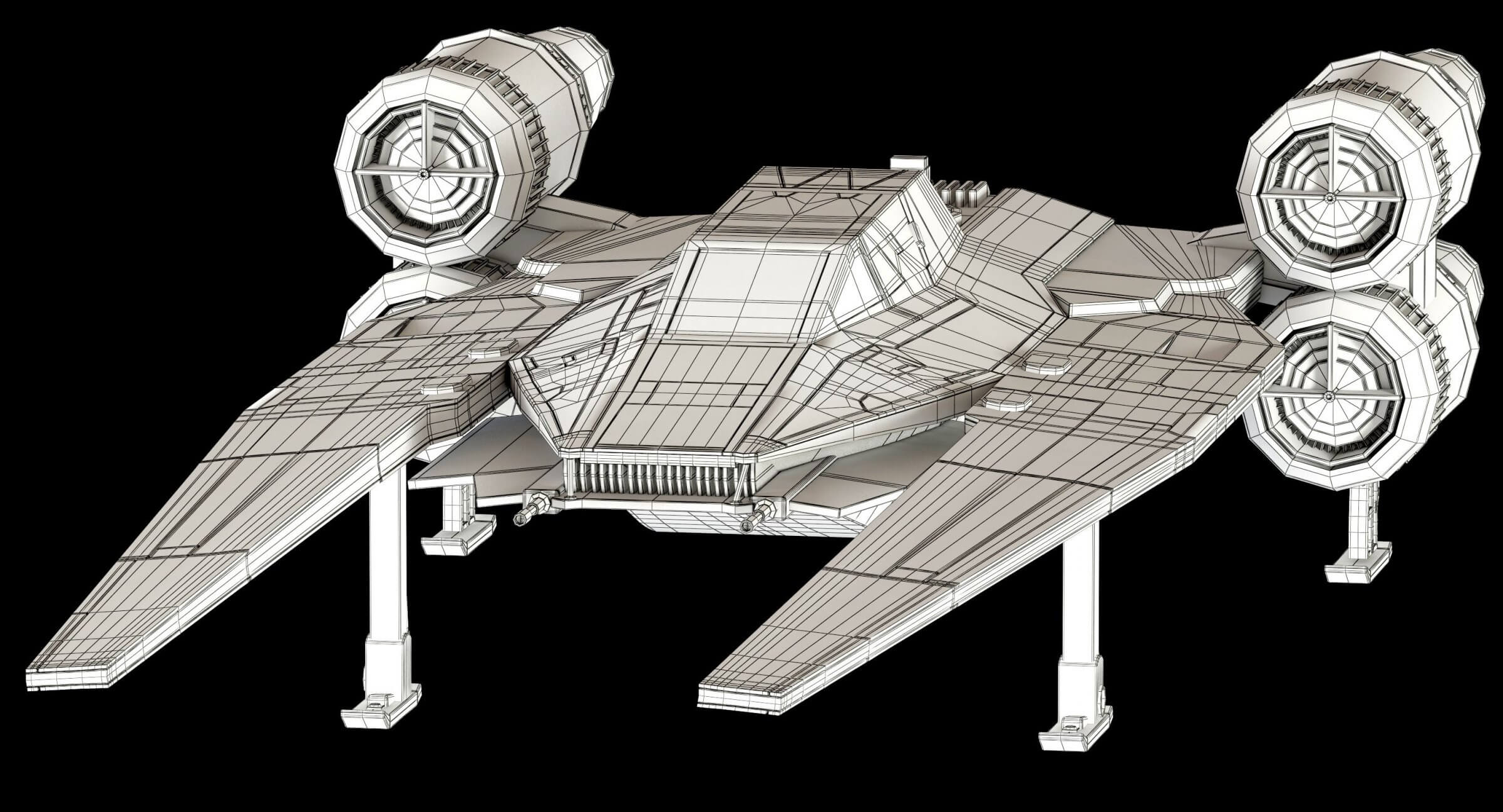Star Wars U-Wing 3D Model by zifir3d
