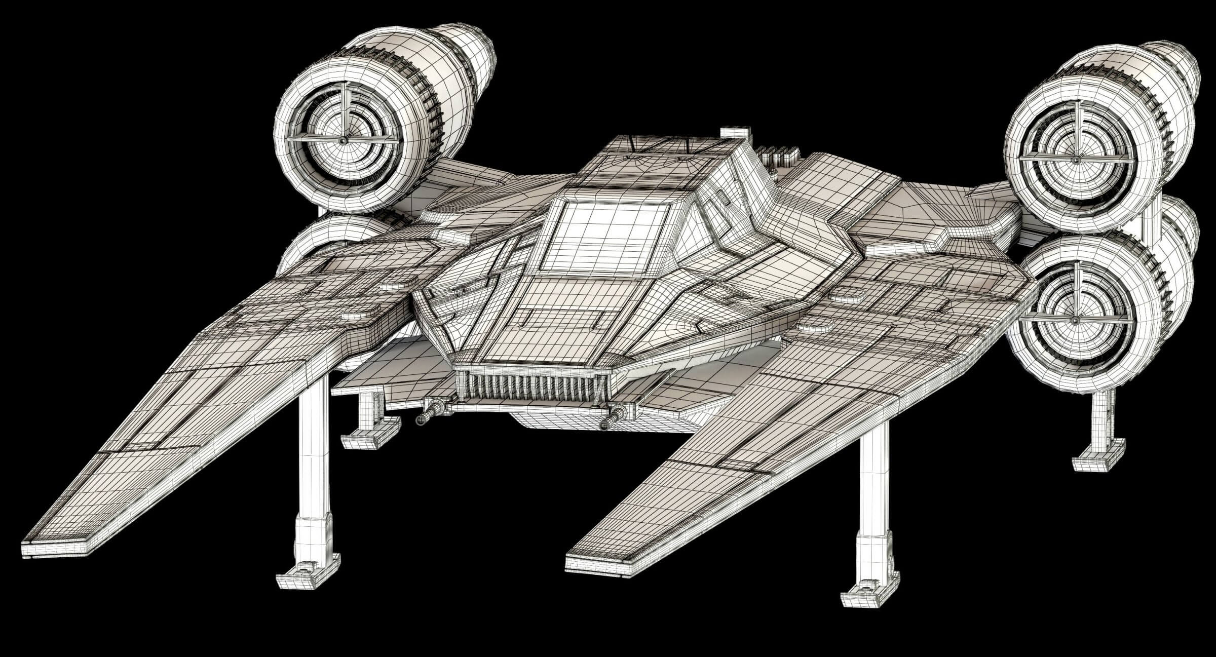 Star Wars U-Wing 3D Model by zifir3d