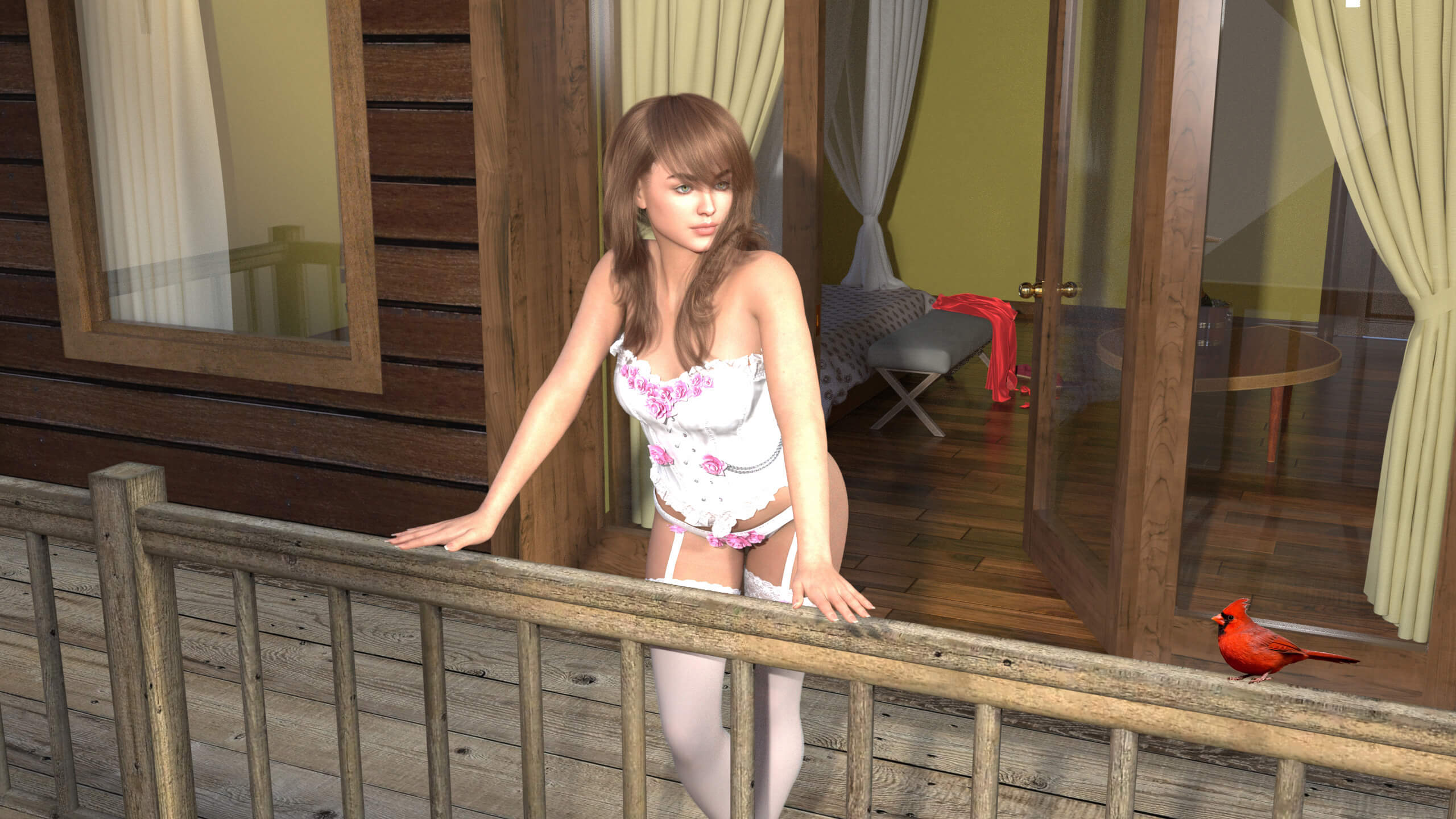 Good Morning Mr. Cardinal 3D Render, Digital Art by zigcramp