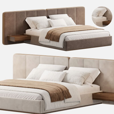 Bonnie Double Bed - 3D Model by Zikkoo