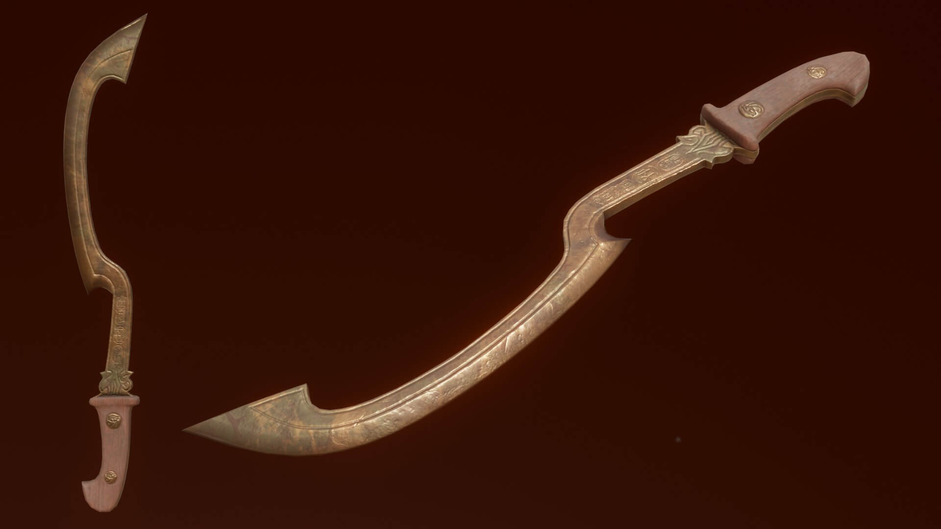 Copper Fantasy Weapon Set - 3D Model by Zilbeerman