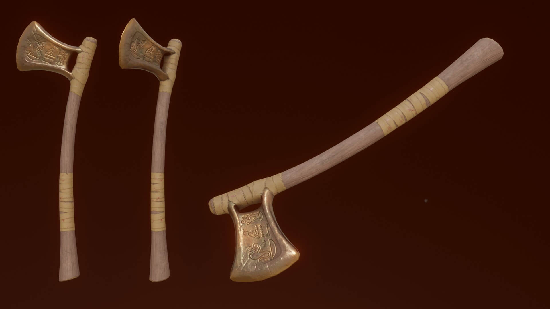 Copper Fantasy Weapon Set - 3D Model by Zilbeerman