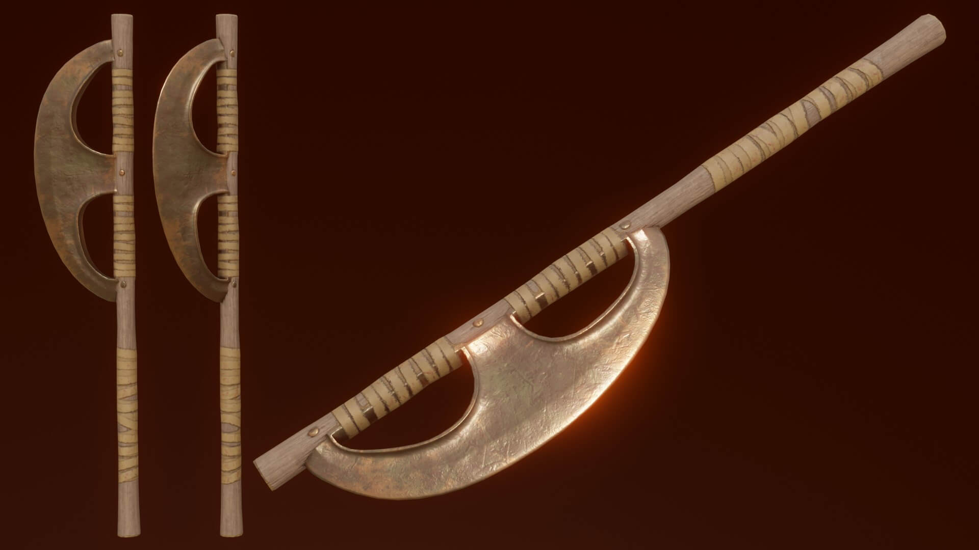Copper Fantasy Weapon Set - 3D Model by Zilbeerman