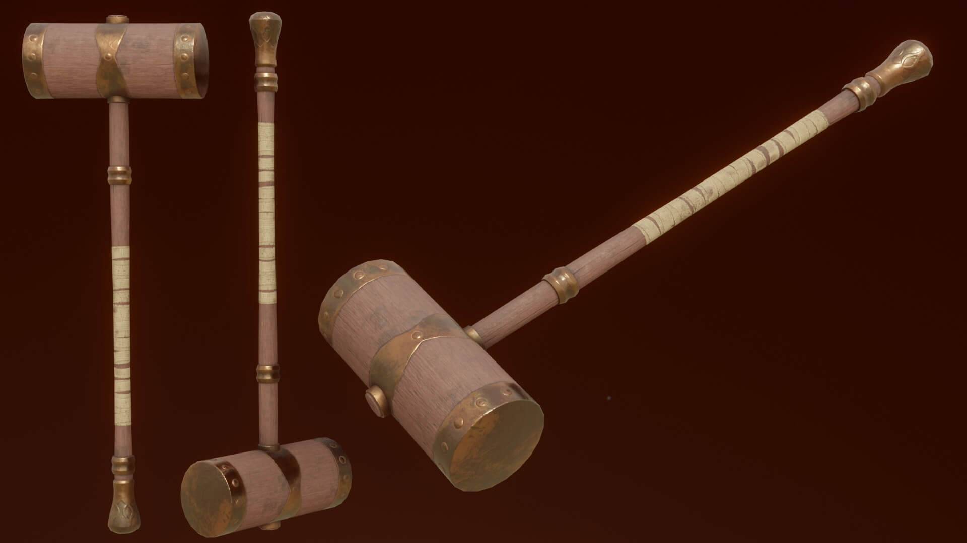 Copper Fantasy Weapon Set - 3D Model by Zilbeerman