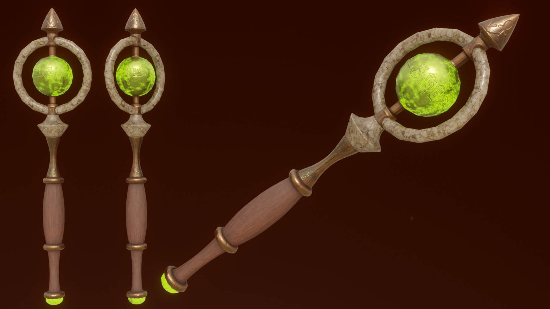 Copper Fantasy Weapon Set - 3D Model by Zilbeerman