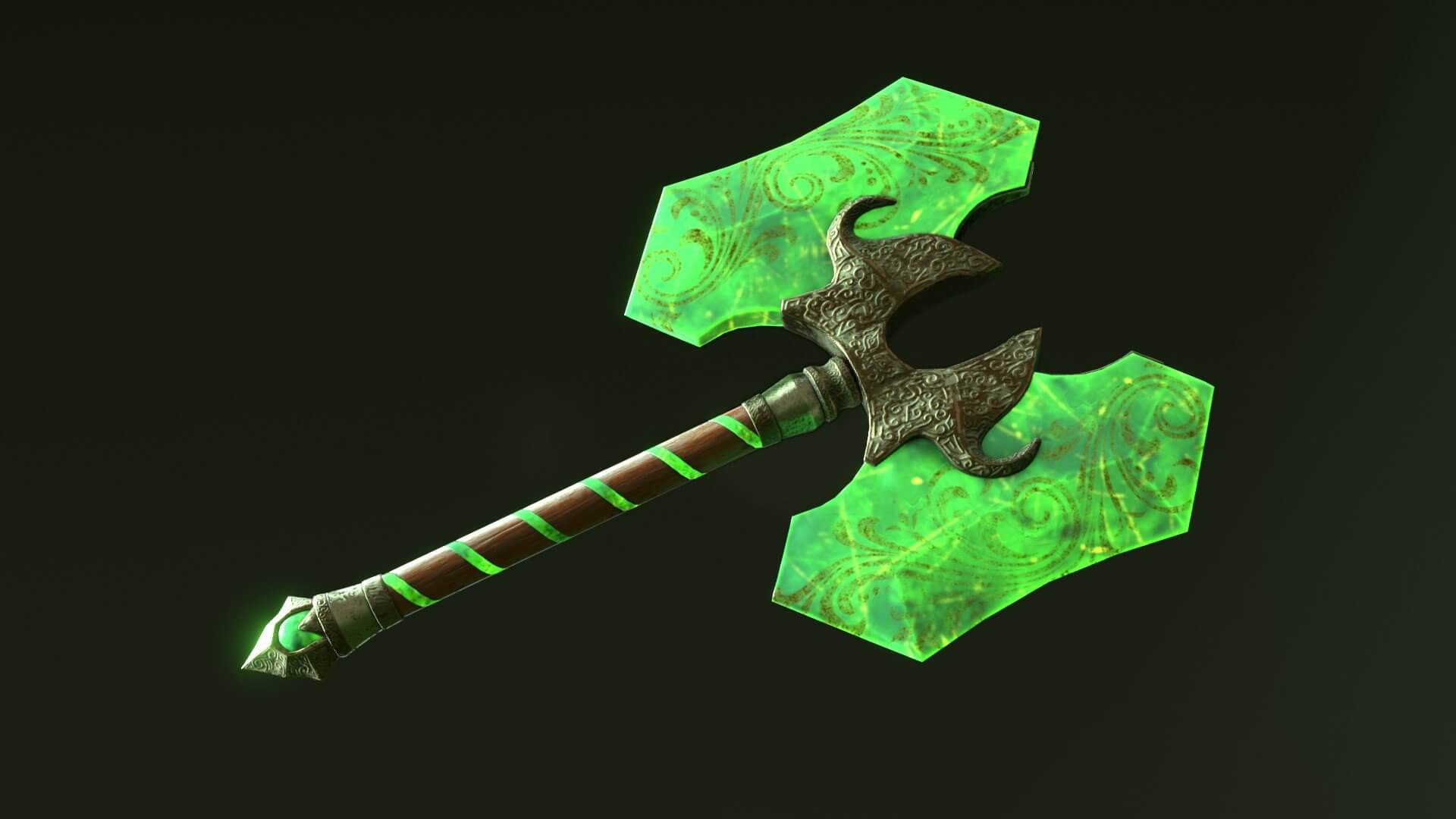 Fantasy Jade Weapon Set - 3D Model by Zilbeerman