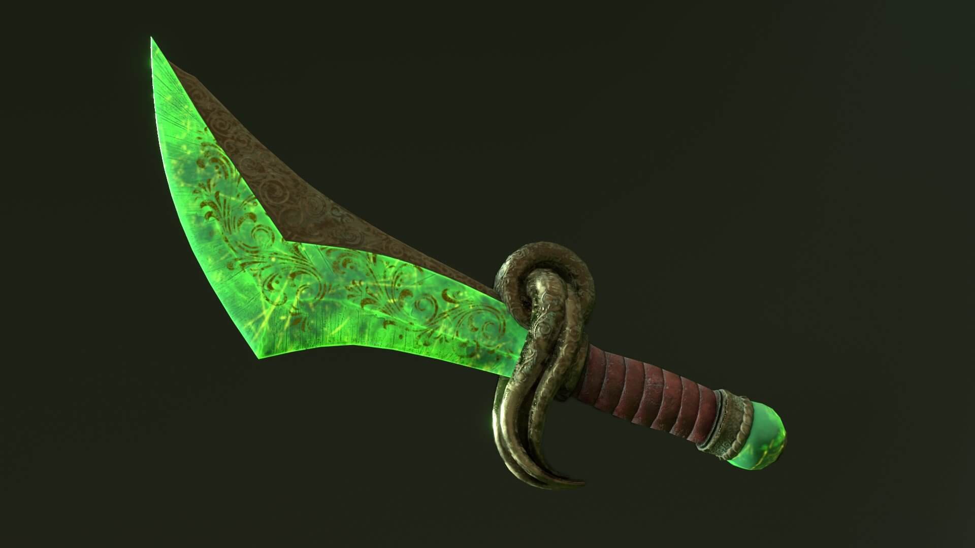 Fantasy Jade Weapon Set - 3D Model by Zilbeerman