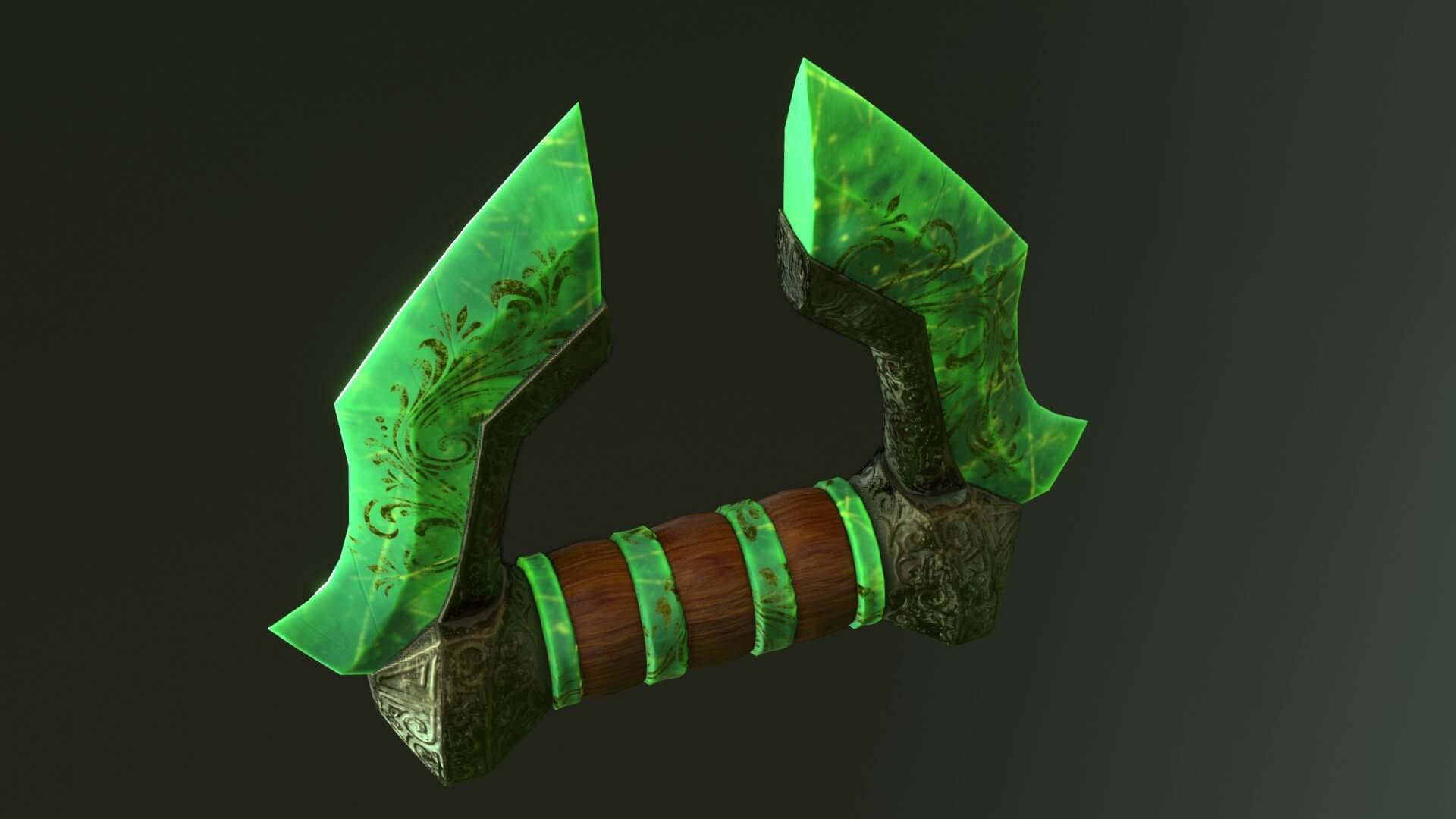 Fantasy Jade Weapon Set - 3D Model by Zilbeerman