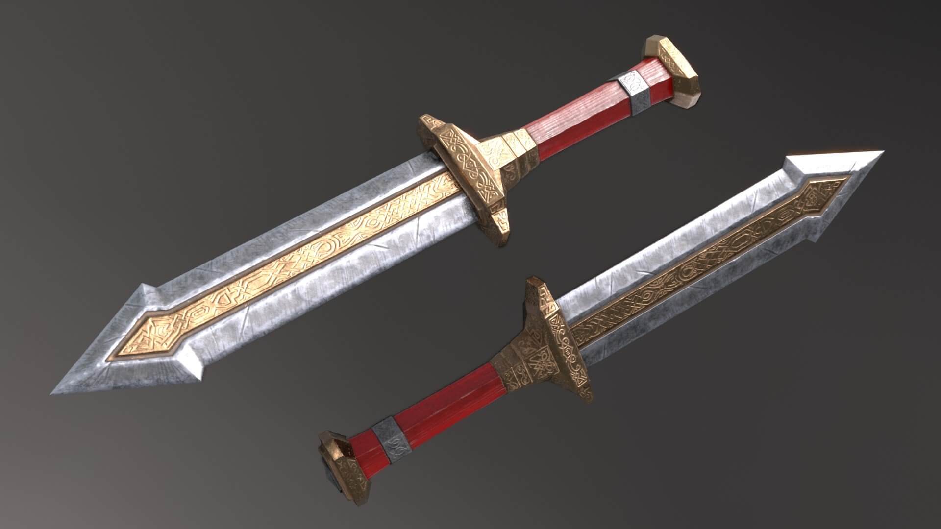 Fantasy Set Of Gnome Weapons - 3D Model by Zilbeerman