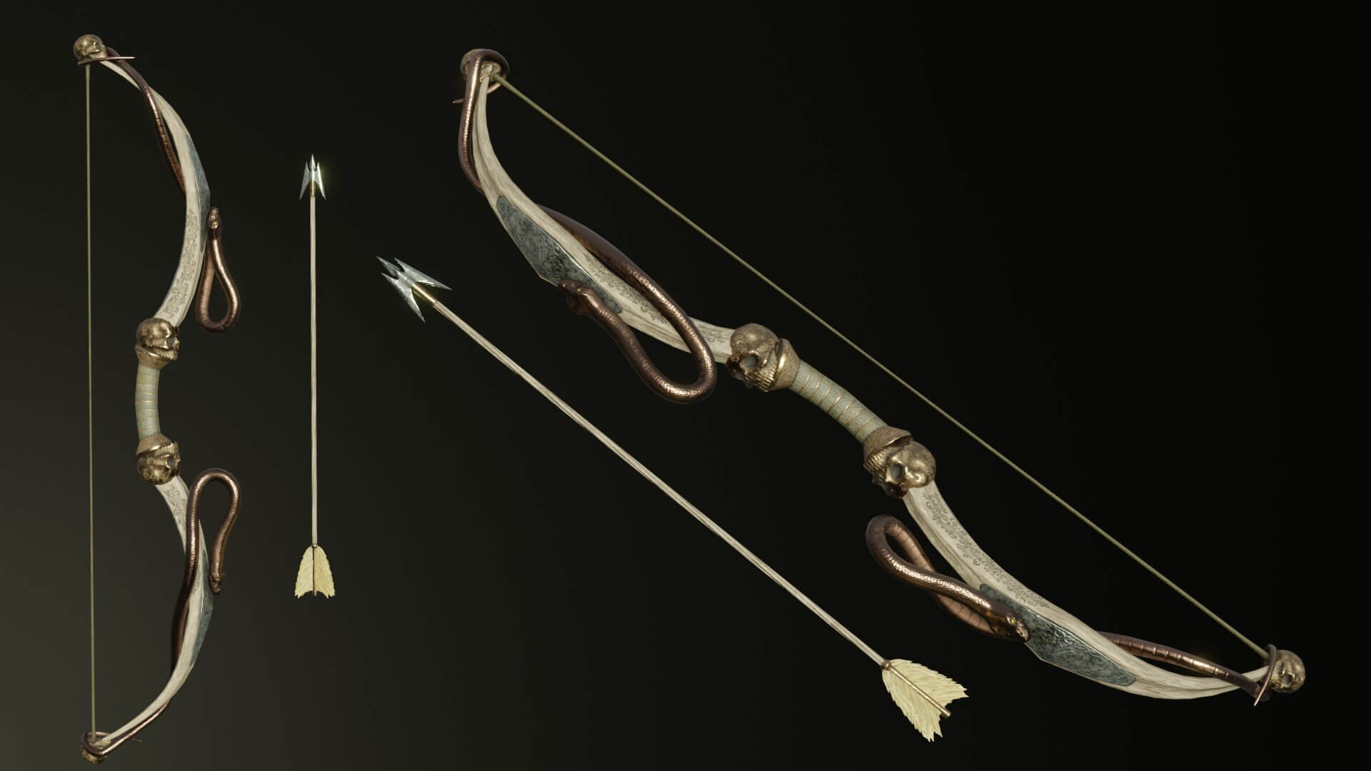 Fantasy Snake Weapon Set - 3D Model by Zilbeerman