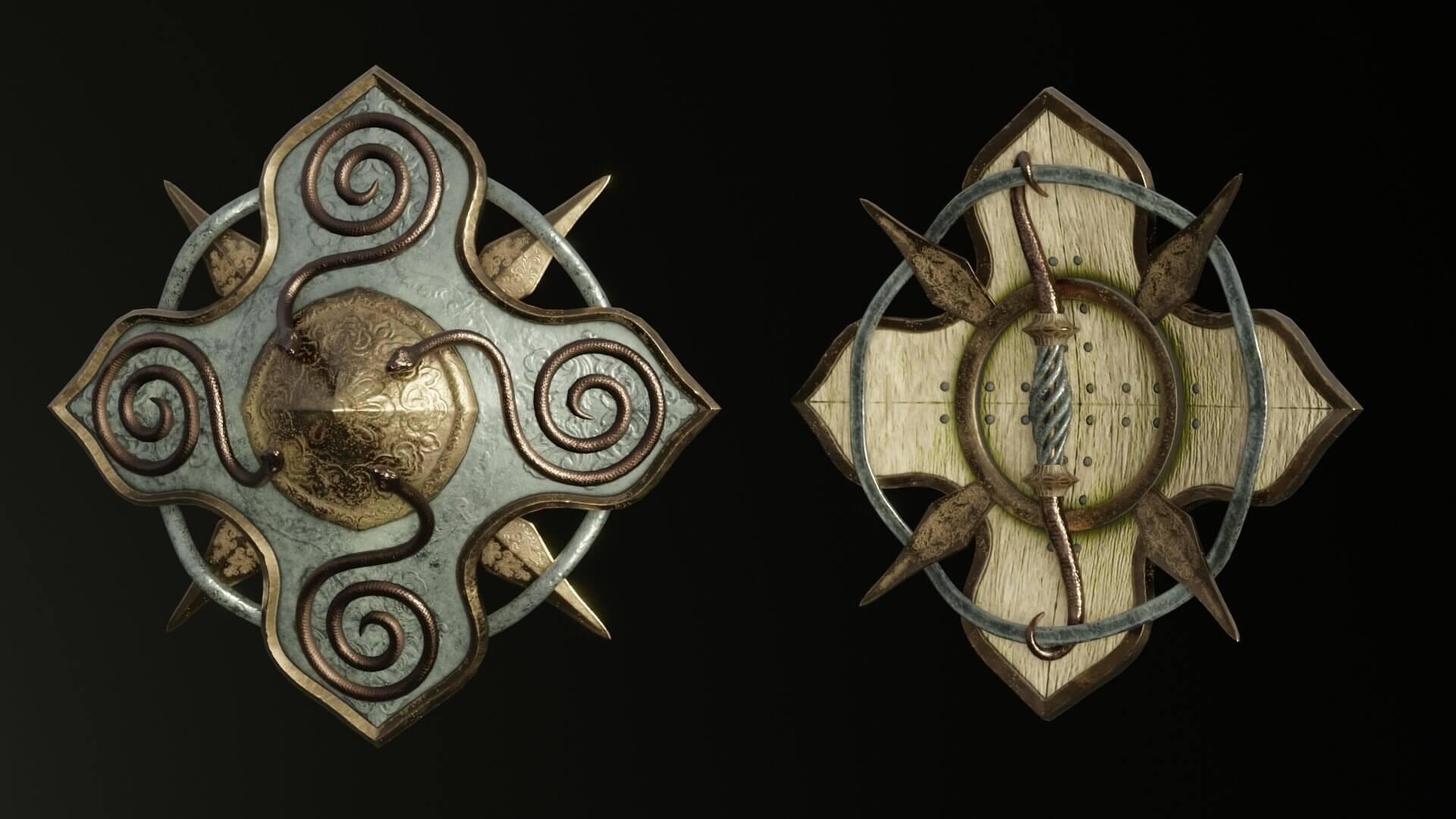 Fantasy Snake Weapon Set - 3D Model by Zilbeerman