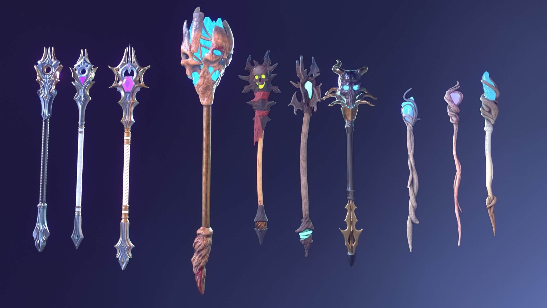 Fantasy Staff Pack 03 - 3D Model by Zilbeerman