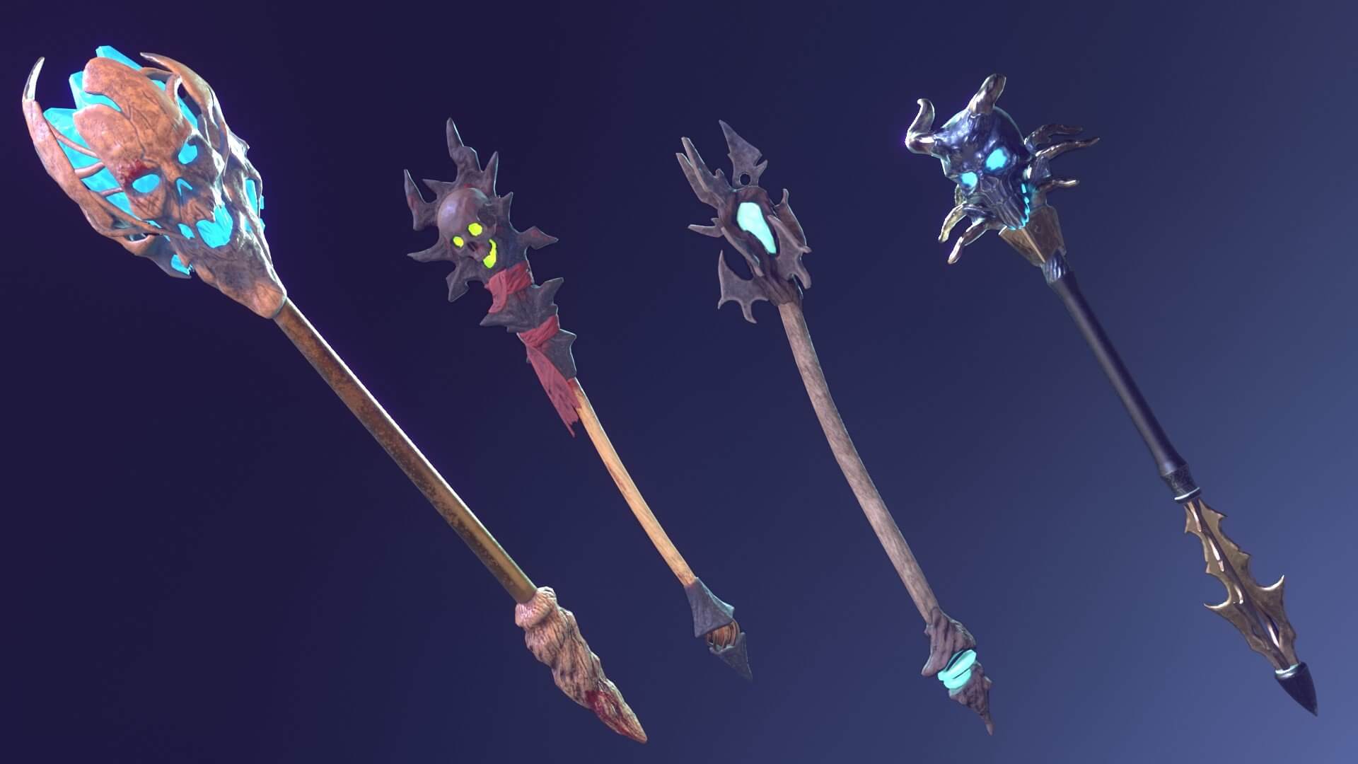 Fantasy Staff Pack 03 - 3D Model by Zilbeerman