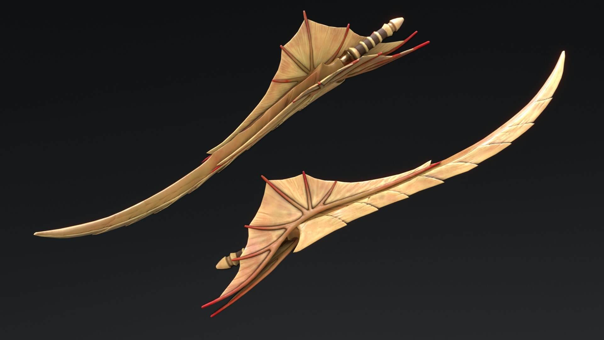 Fantasy Weapon Chitin Set - 3D Model by Zilbeerman