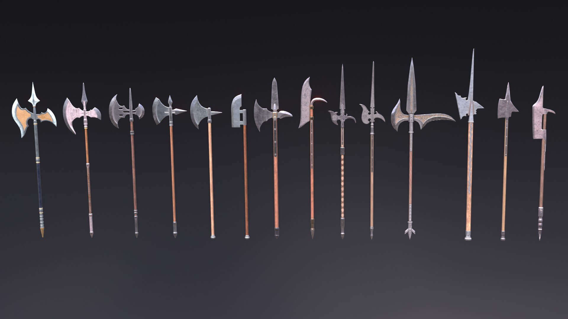 Halberds and Spears - 3D Model by Zilbeerman