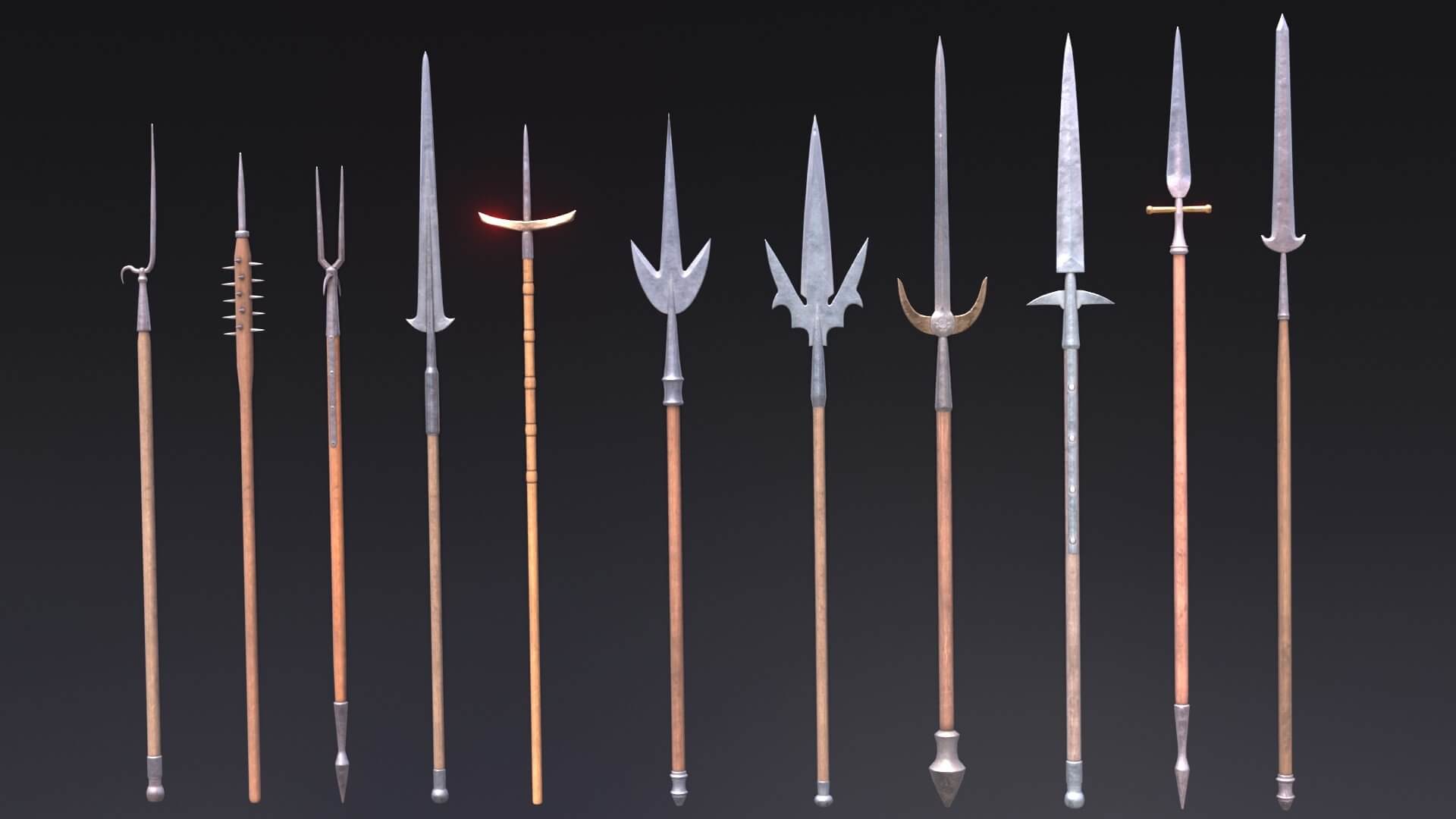Halberds and Spears - 3D Model by Zilbeerman