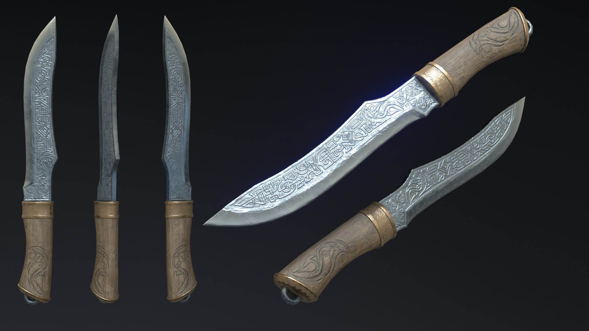 Nordic Fantasy Weapon Set - 3D Model by Zilbeerman