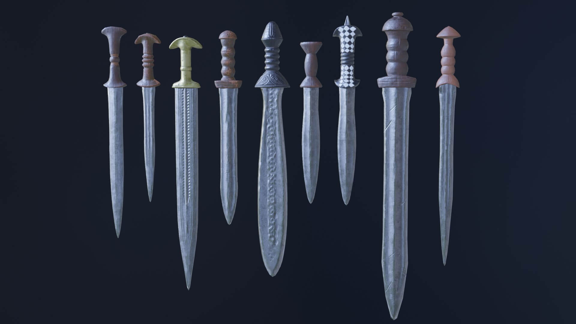 Set of Medieval Daggers - 3D Model by Zilbeerman