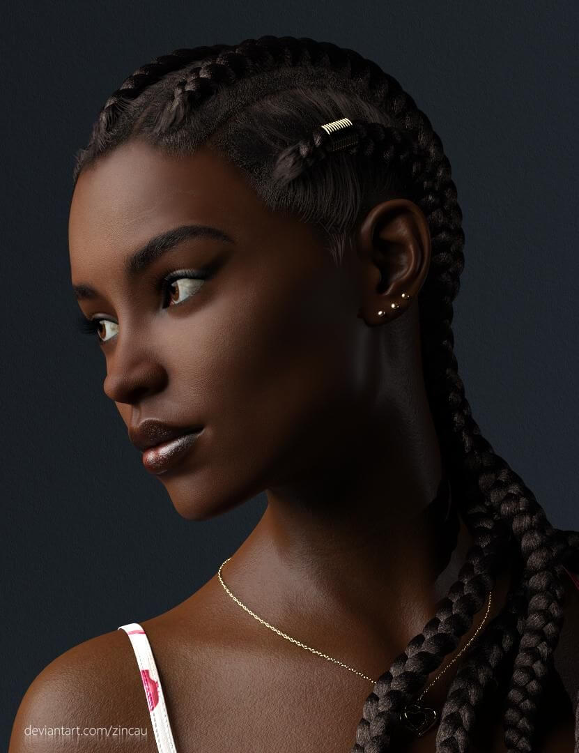 Nefertari 3D Render, Digital Art by Zincau