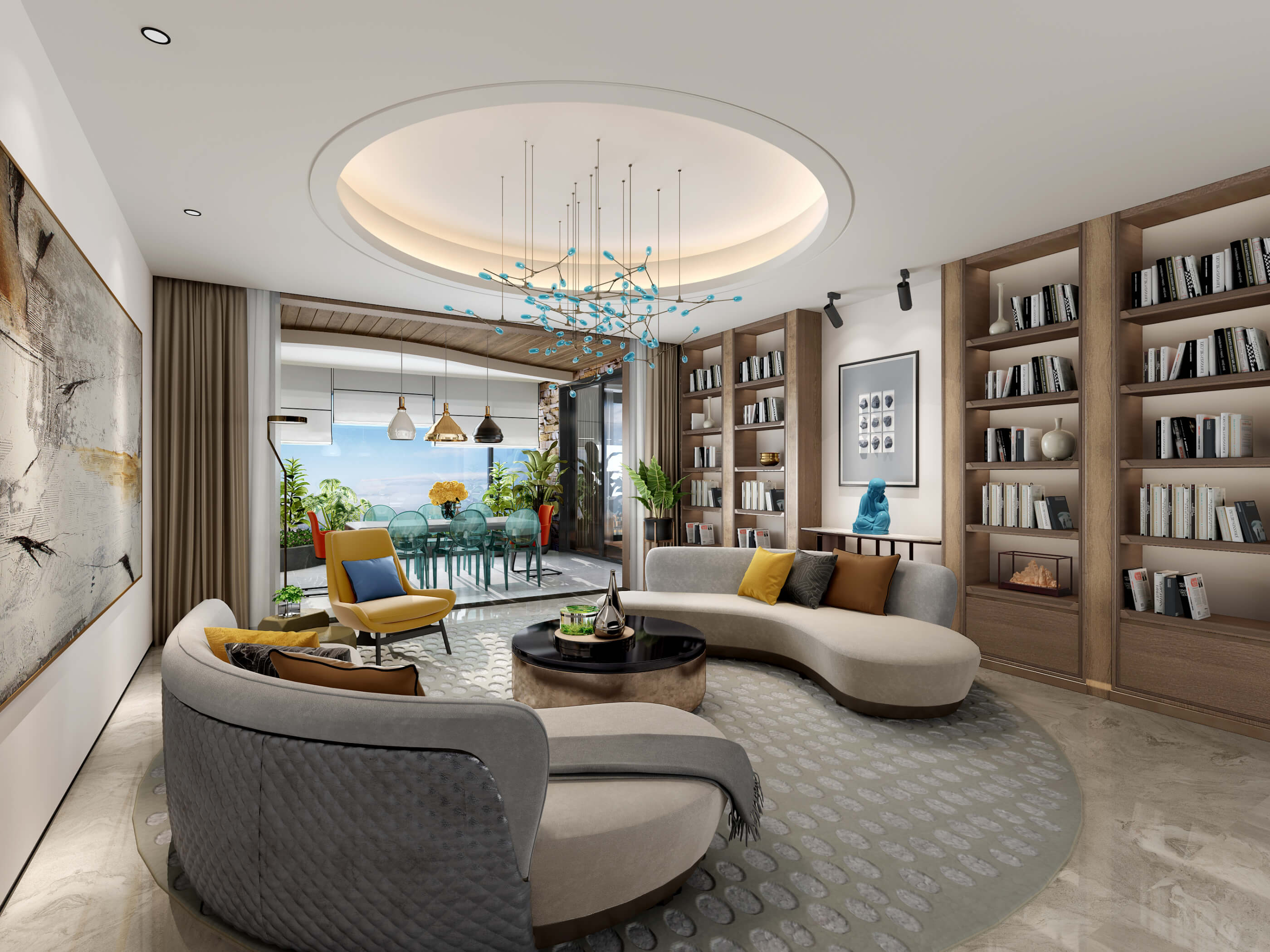 Indoor Living Room - 3D Model by zjls9933