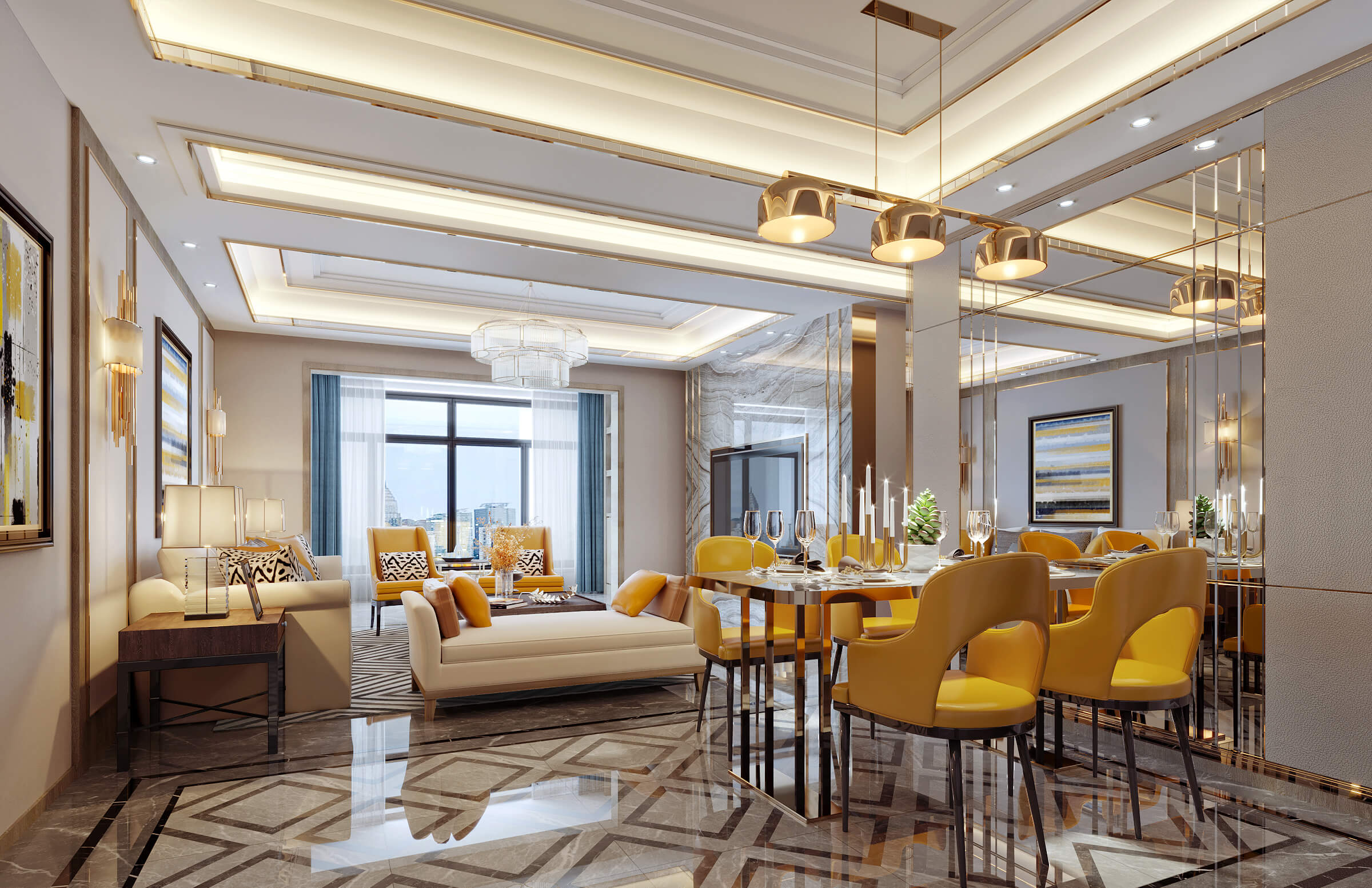 Indoor Living Room - 3D Model by zjls9933