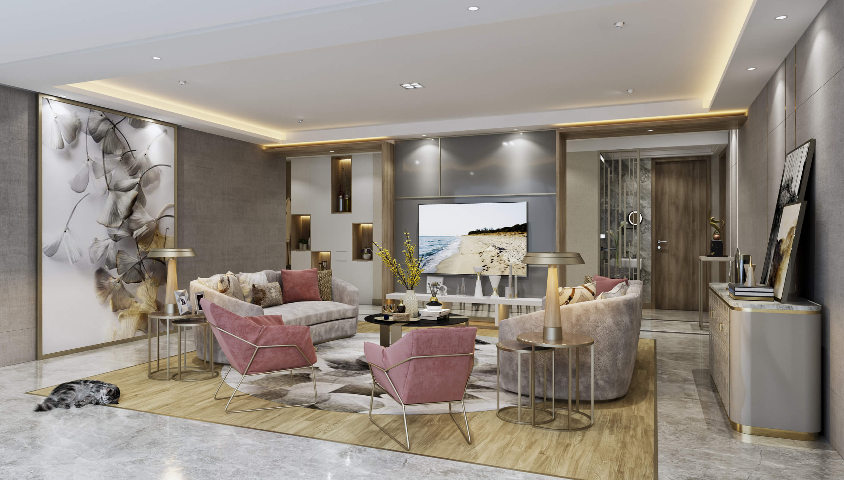 Indoor Living Room - 3D Model by zjls9933