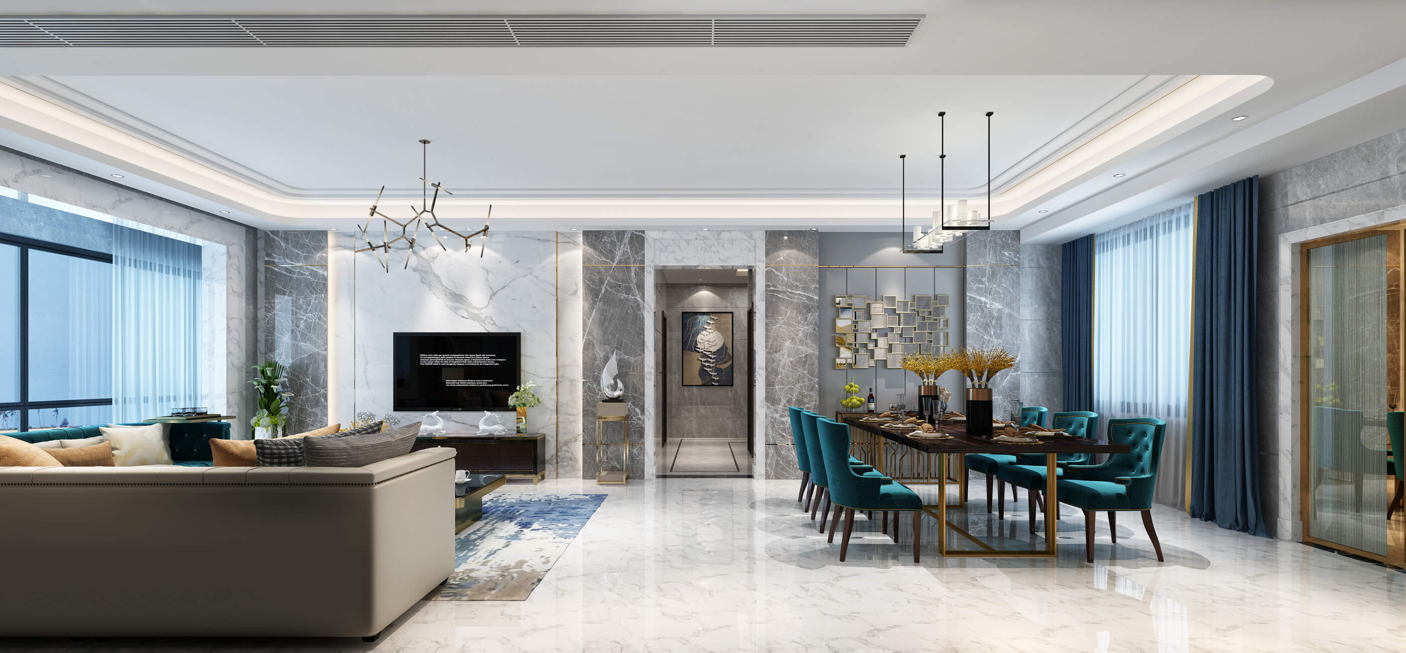 Indoor Living Room - 3D Model by zjls9933