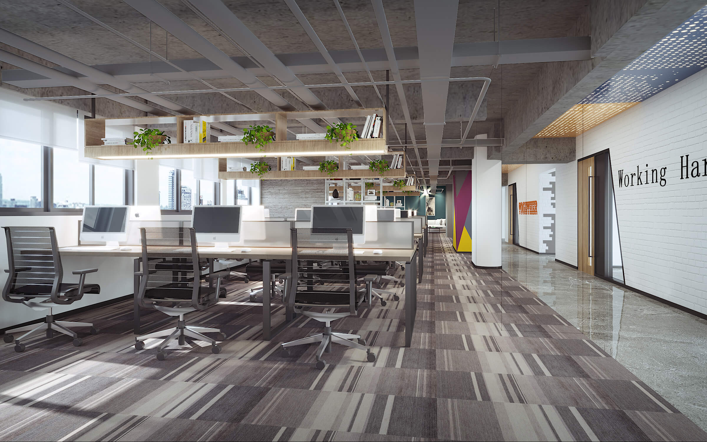 Internal Design, Office Space, Office, Collective Office - 3D Model by ...