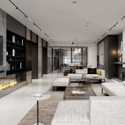 Indoor Living Room - 3D Model by zjls9933