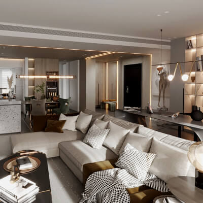 Modern Living Room Scene 4 - 3D Model by nhattuankts