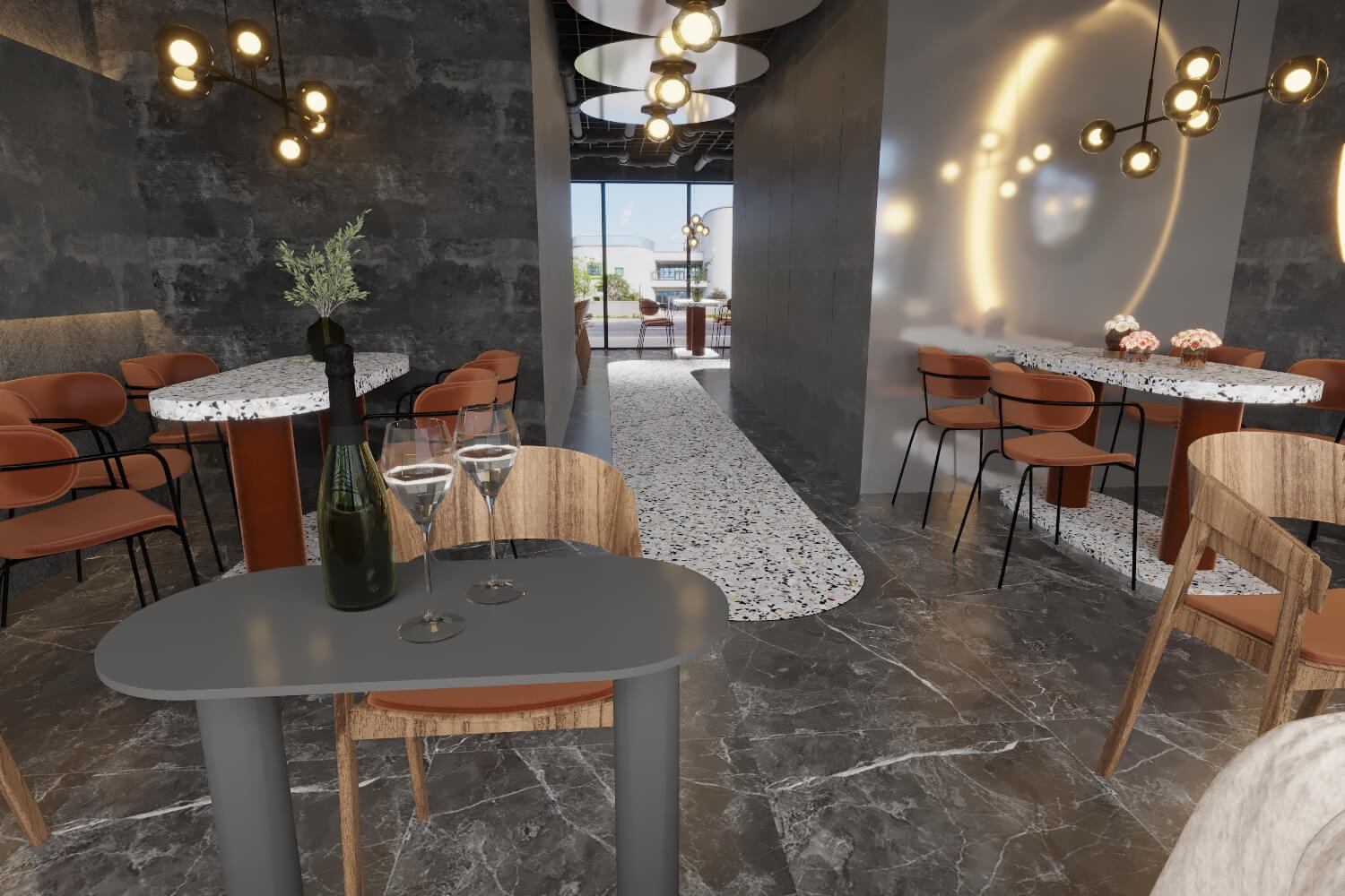 Restaurant, Caf É, Hotel, Bar - 3D Model by zjls9933