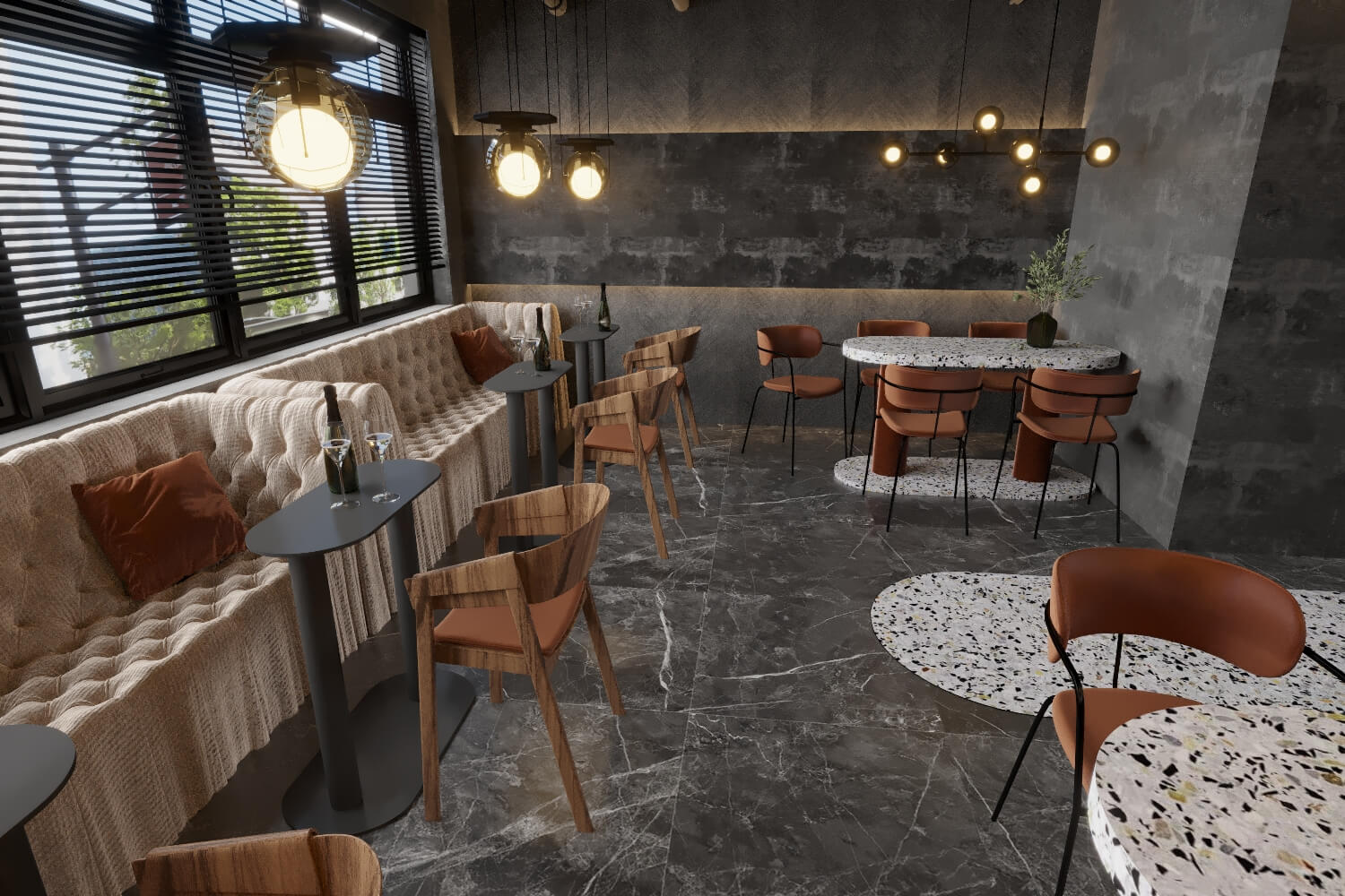 Restaurant, Caf É, Hotel, Bar - 3D Model by zjls9933