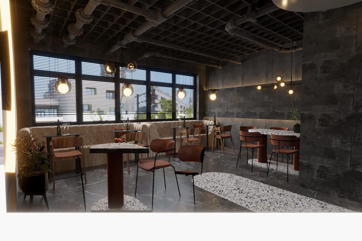 Restaurant, Caf É, Hotel, Bar - 3D Model by zjls9933