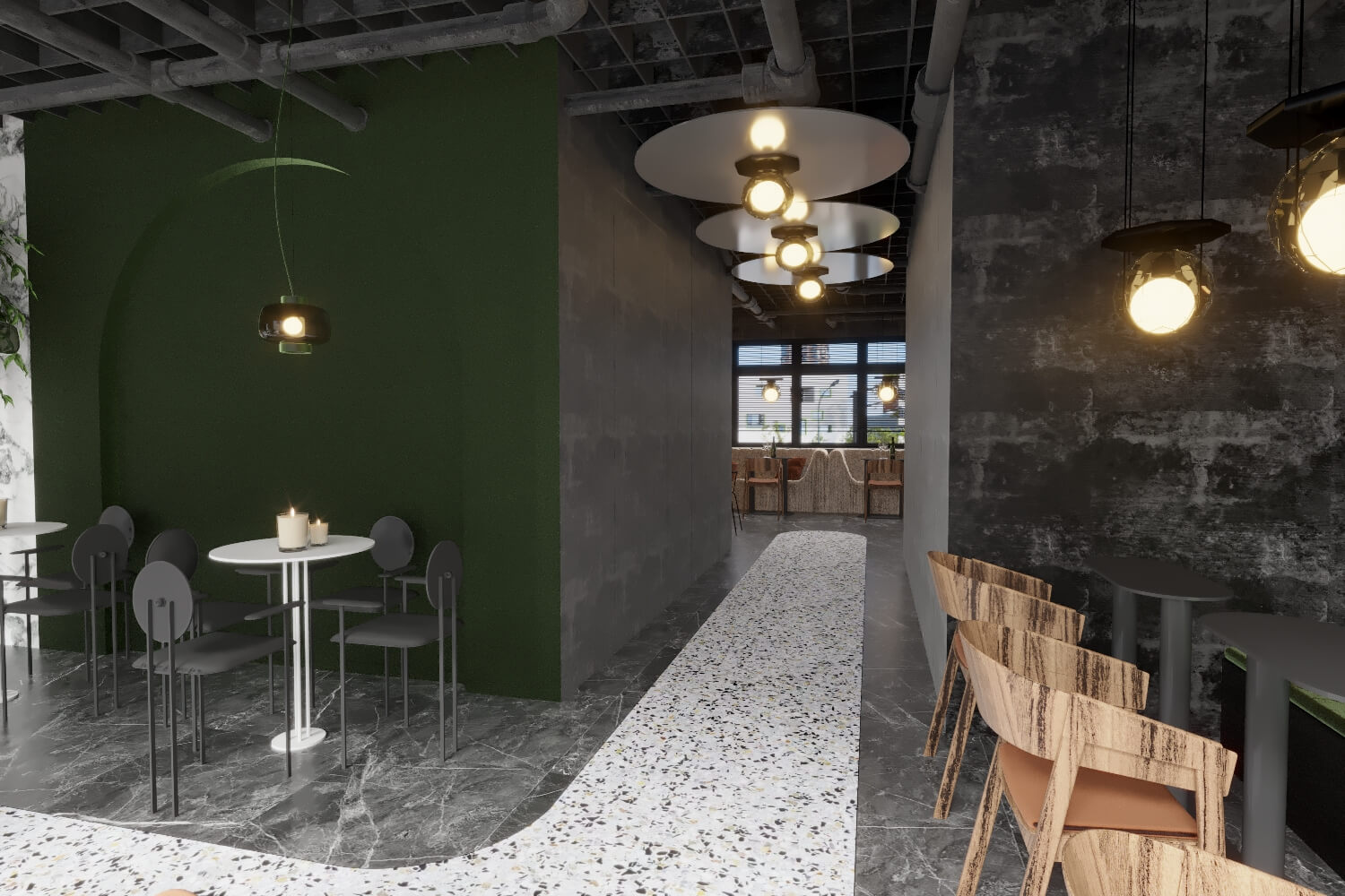 Restaurant, Caf É, Hotel, Bar - 3D Model by zjls9933