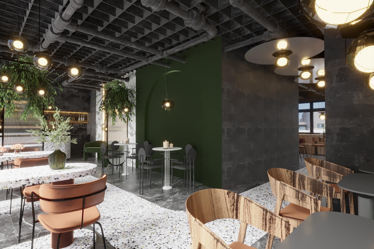 Restaurant, Caf É, Hotel, Bar - 3D Model by zjls9933