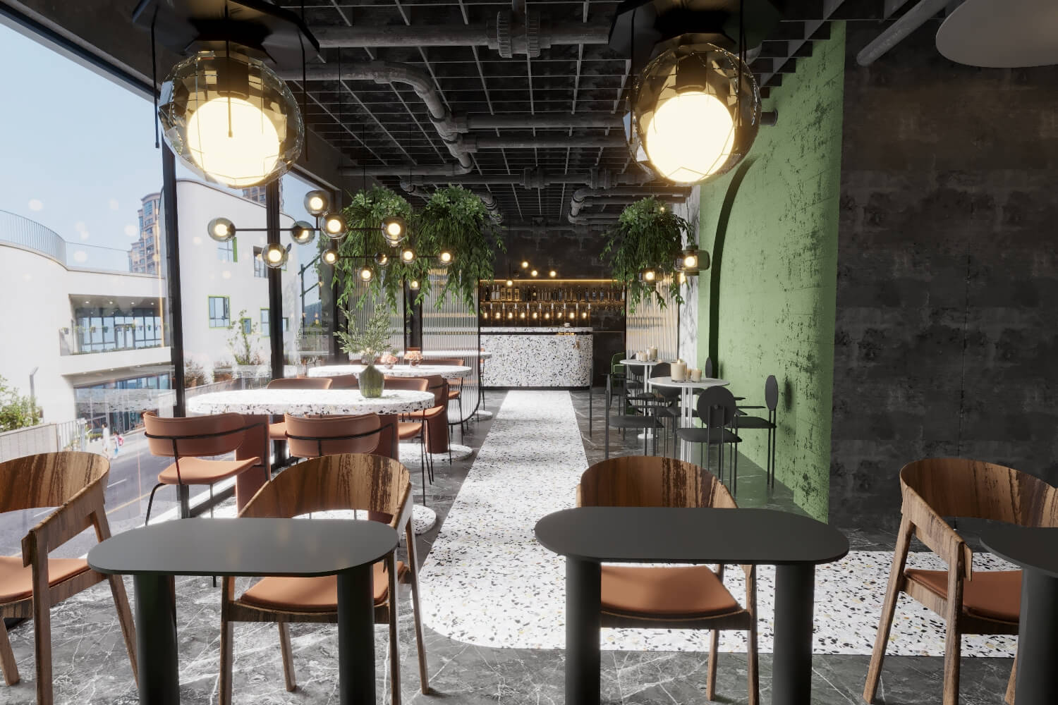 Restaurant, Caf É, Hotel, Bar - 3D Model by zjls9933