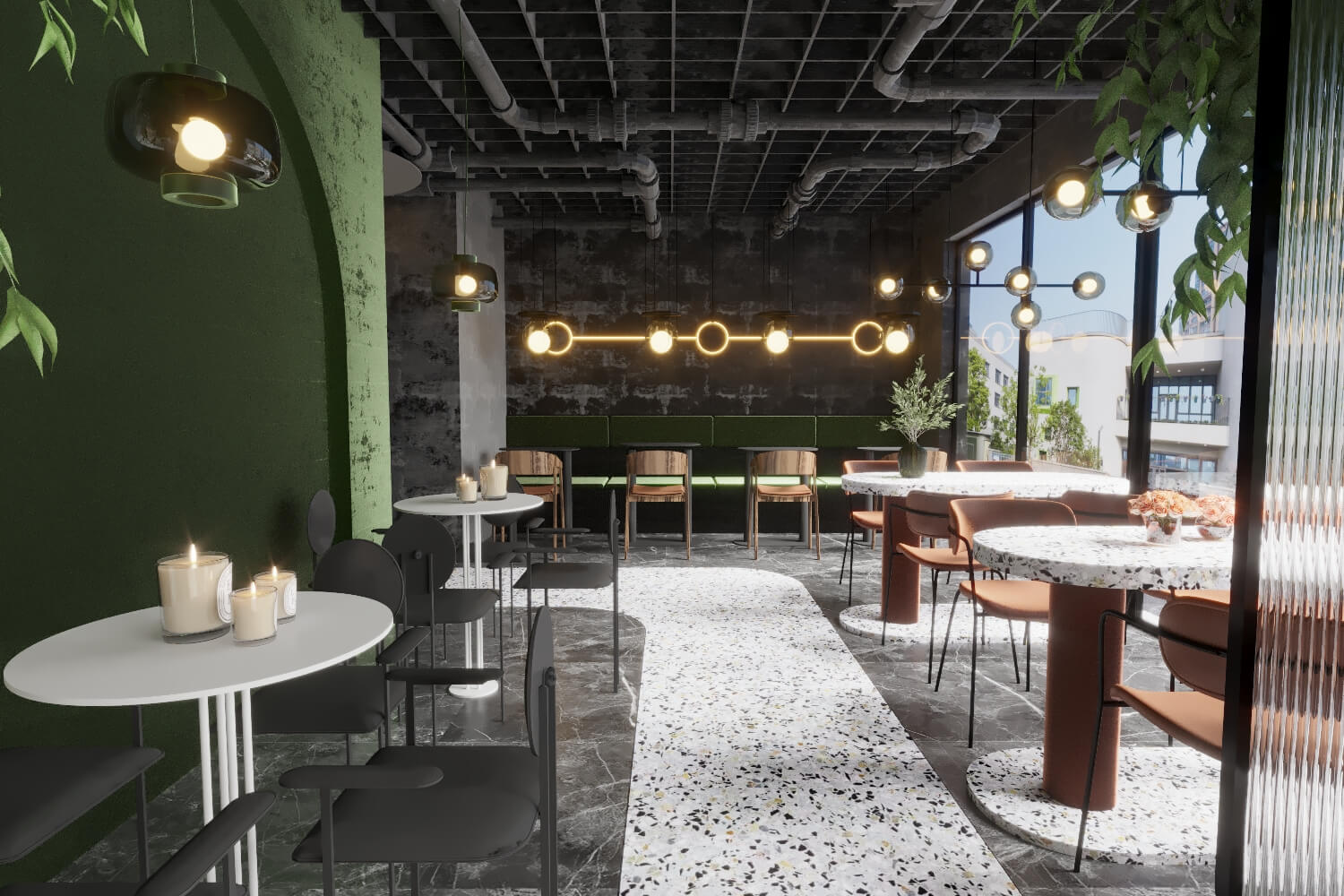 Restaurant, Caf É, Hotel, Bar - 3D Model by zjls9933