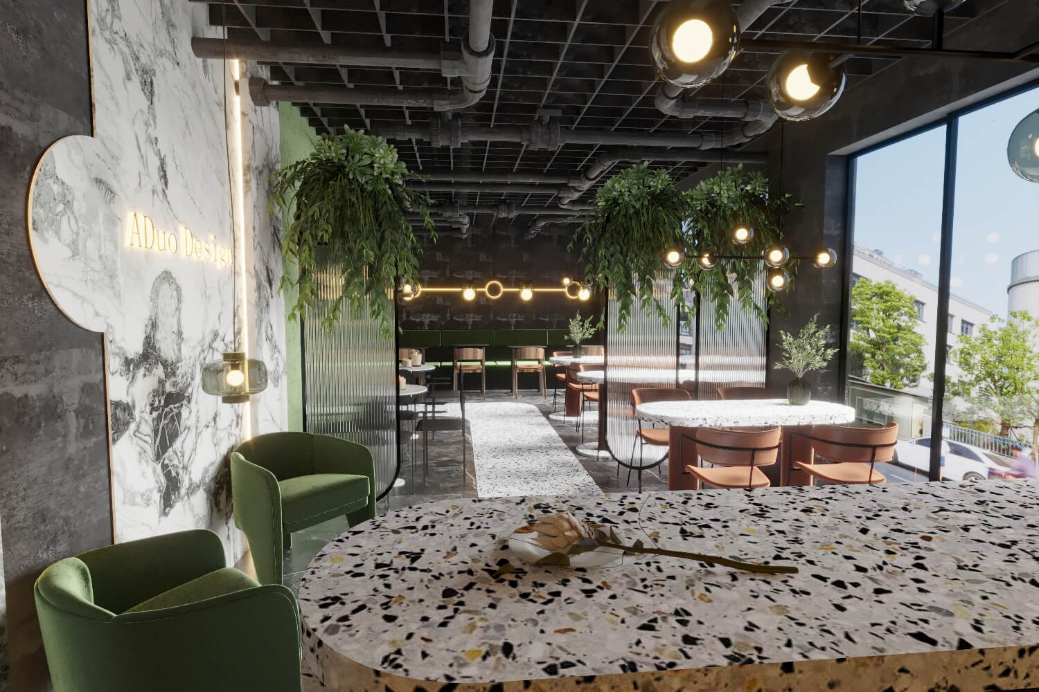 Restaurant, Caf É, Hotel, Bar - 3D Model by zjls9933