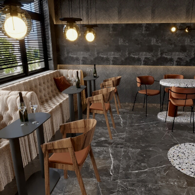 Restaurant, Caf É, Hotel, Bar - 3D Model by zjls9933