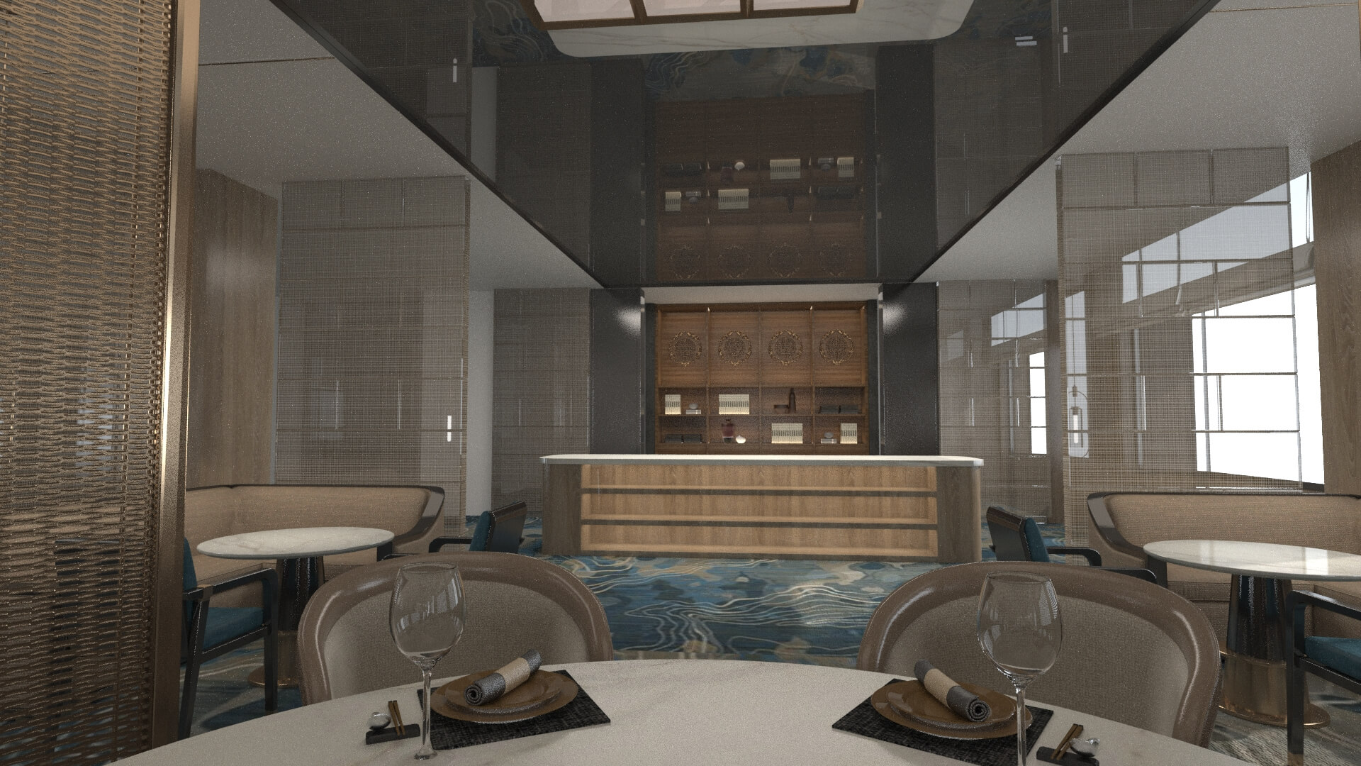 Restaurant Cafe Hotels Bar - 3D Model by zjls9933