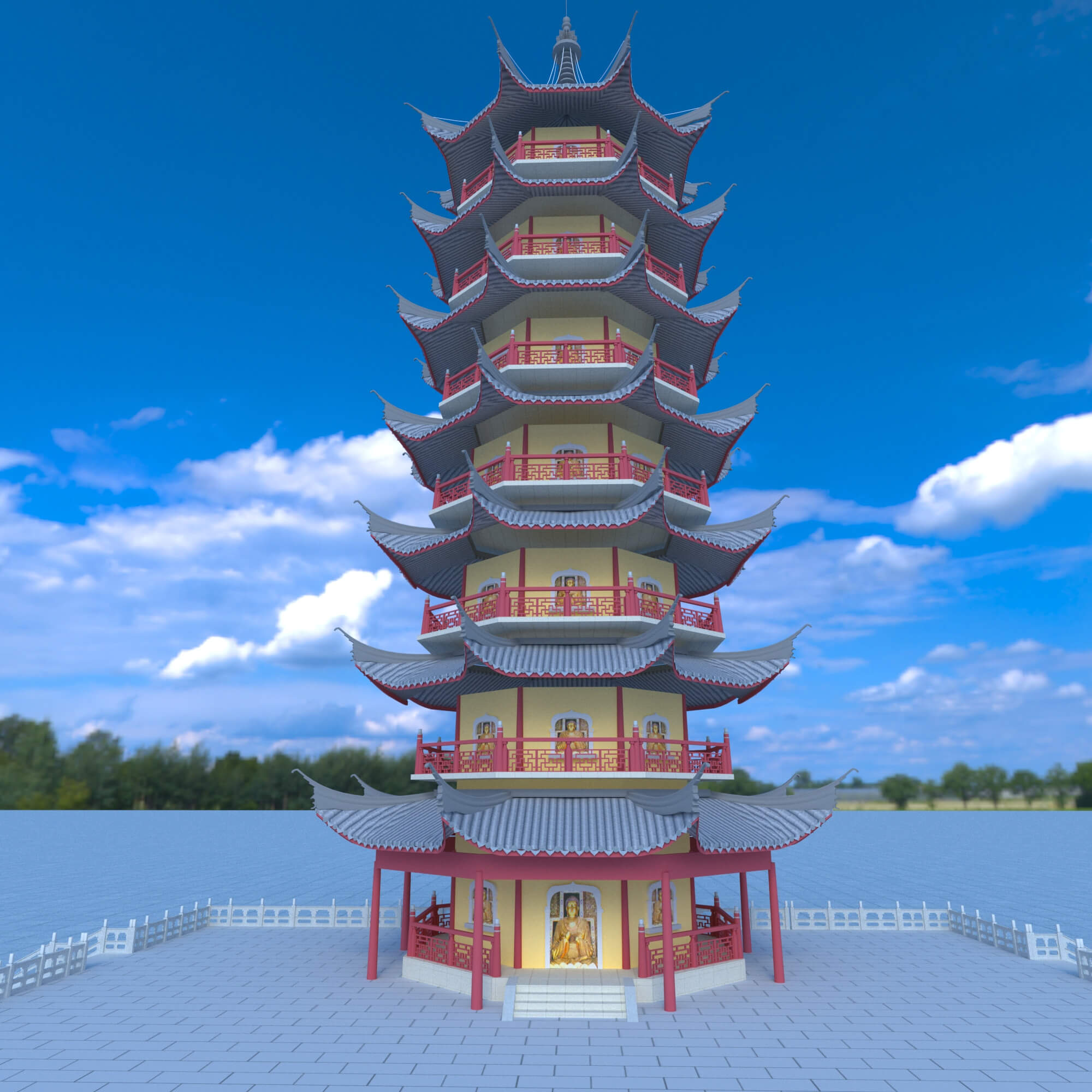 Tower Building - 3D Model by zjls9933