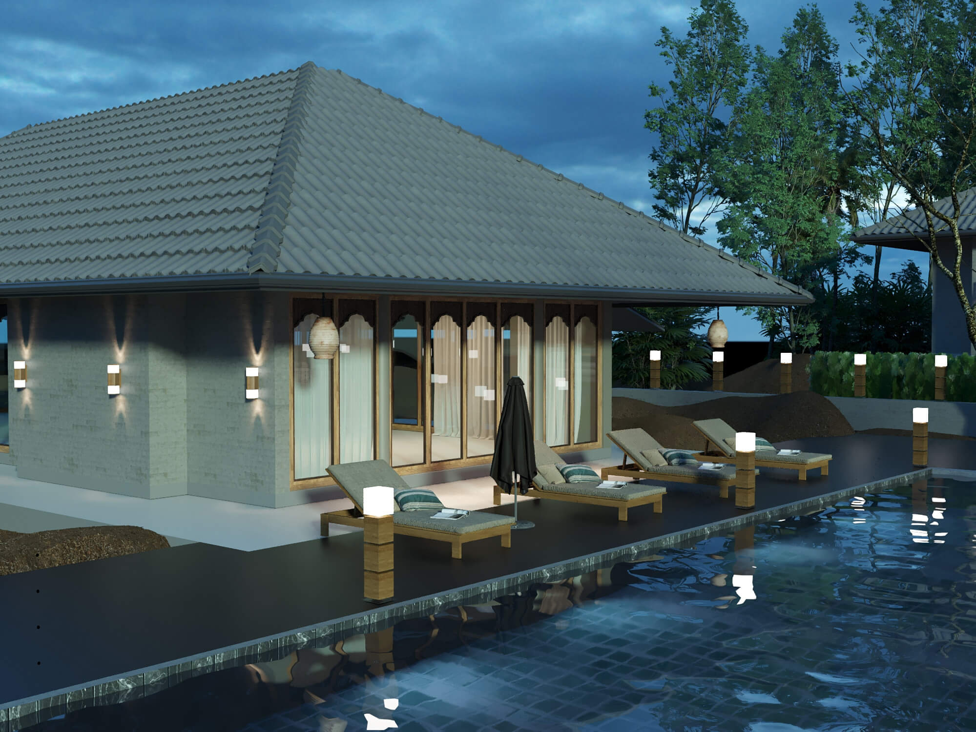 Villa Resort - 3D Model by zjls9933