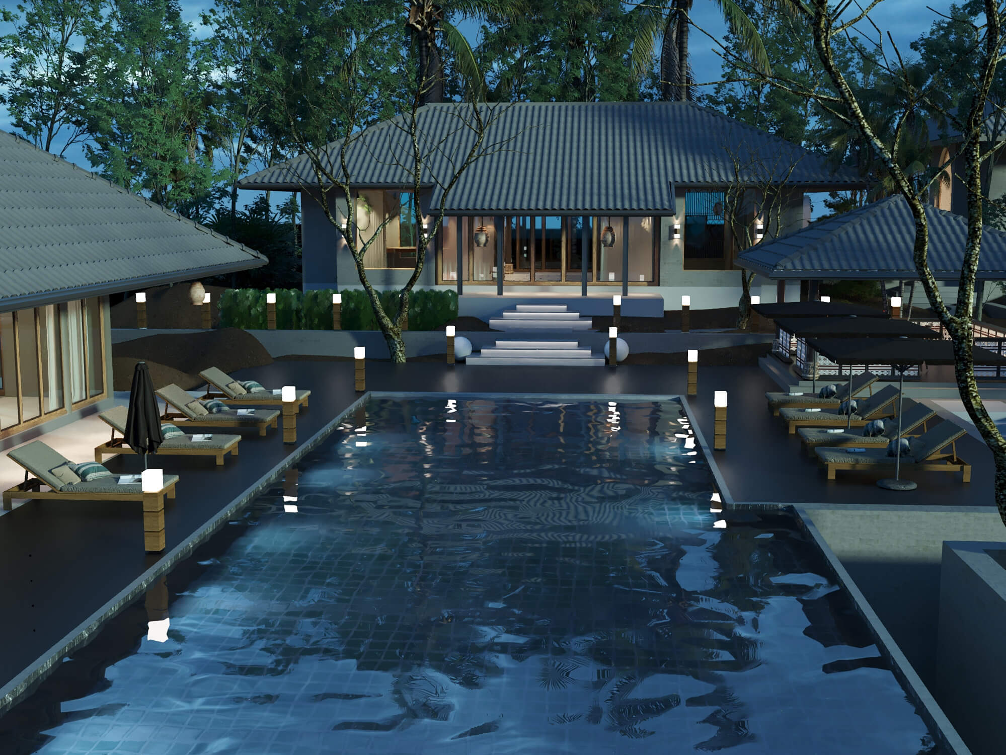 Villa Resort - 3D Model by zjls9933