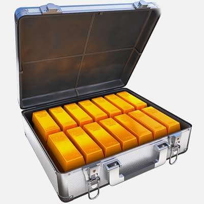 Briefcase with Gold Bars - 3D Model by zolty